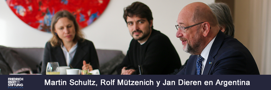 Martin Schultz, Rolf Mützenich y Jan Dieren en Argentina